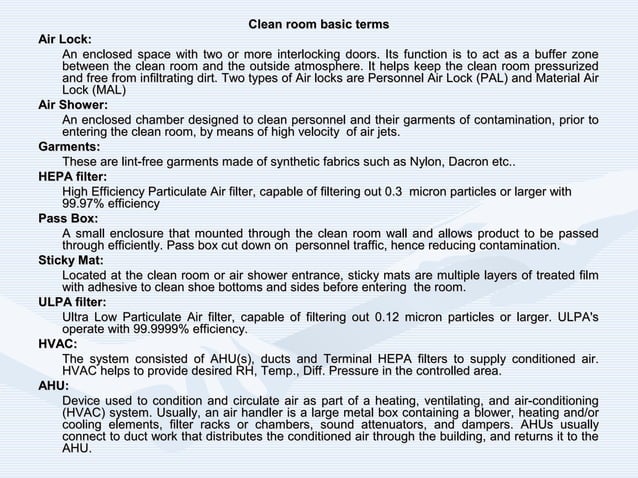 Clean Room_Presentation | PPT | Indoor Environmental Quality | Home ...