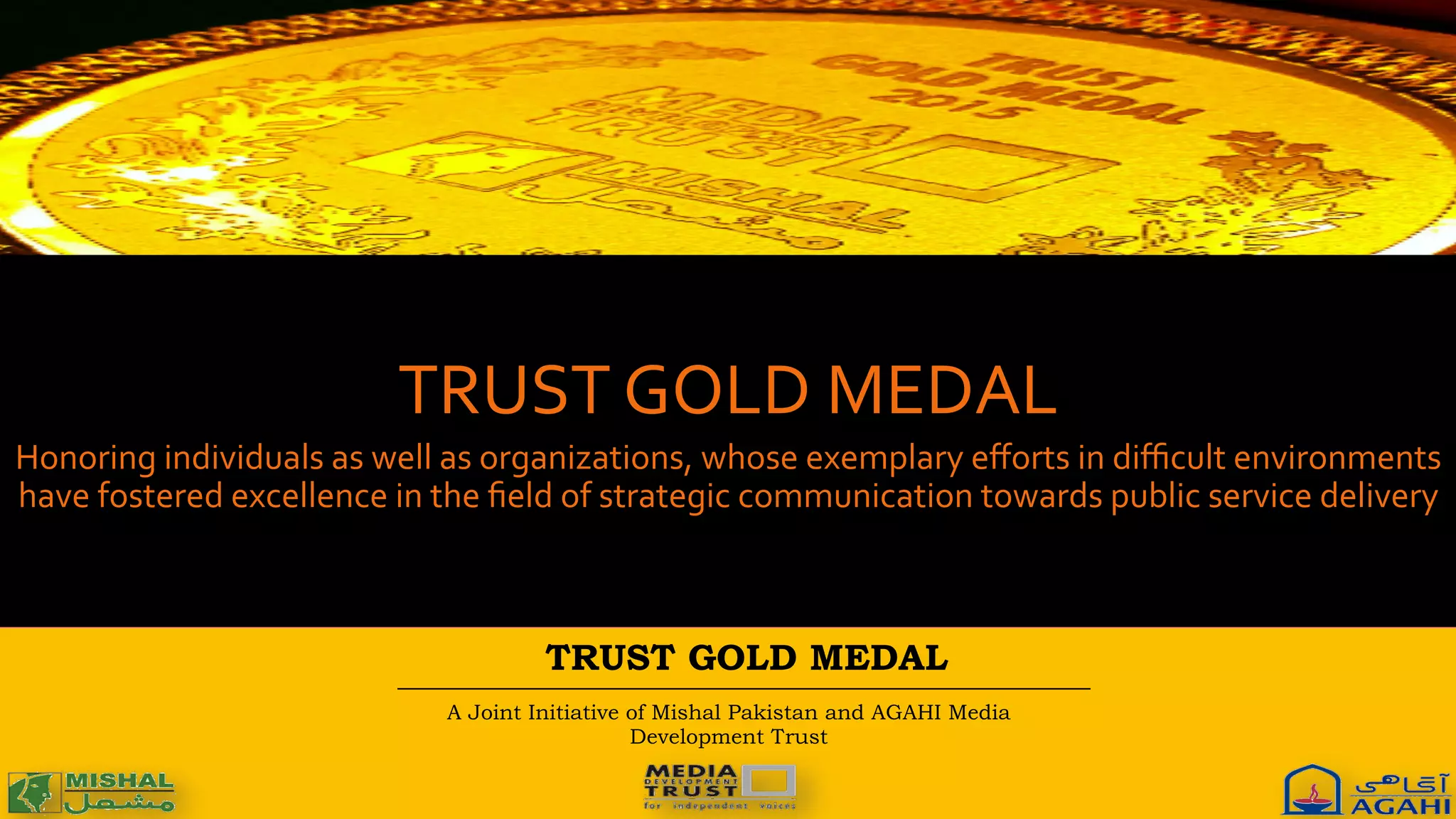 The TRUST GOLD MEDAL 2015 Recognition - Presentation 15-05-2015 | PDF