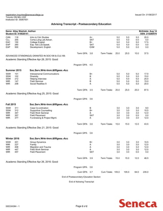 Trancript Seneca College-Aslihan Altay