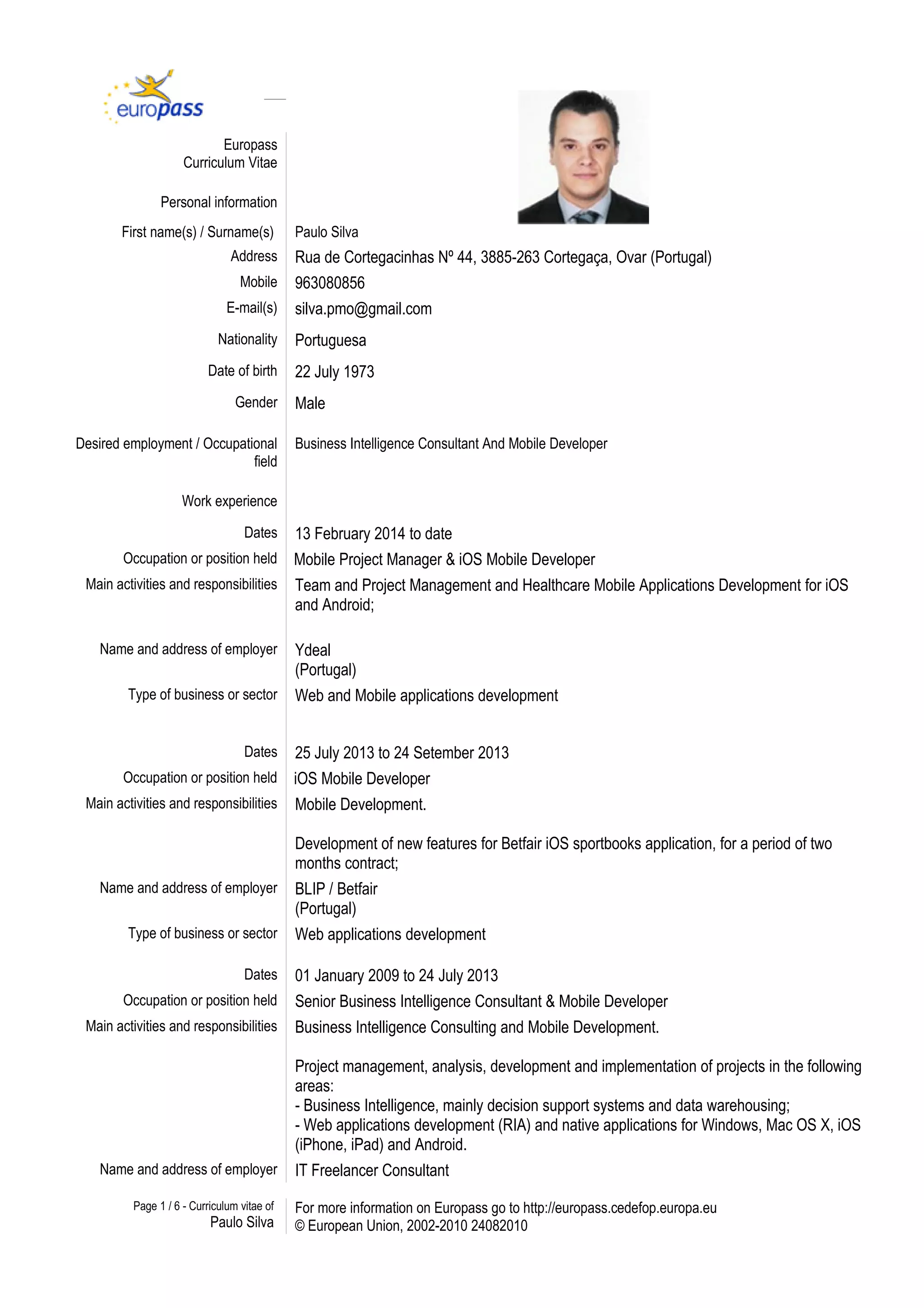 Europass-CV-150202_en | DOC | Computing | Technology & Computing
