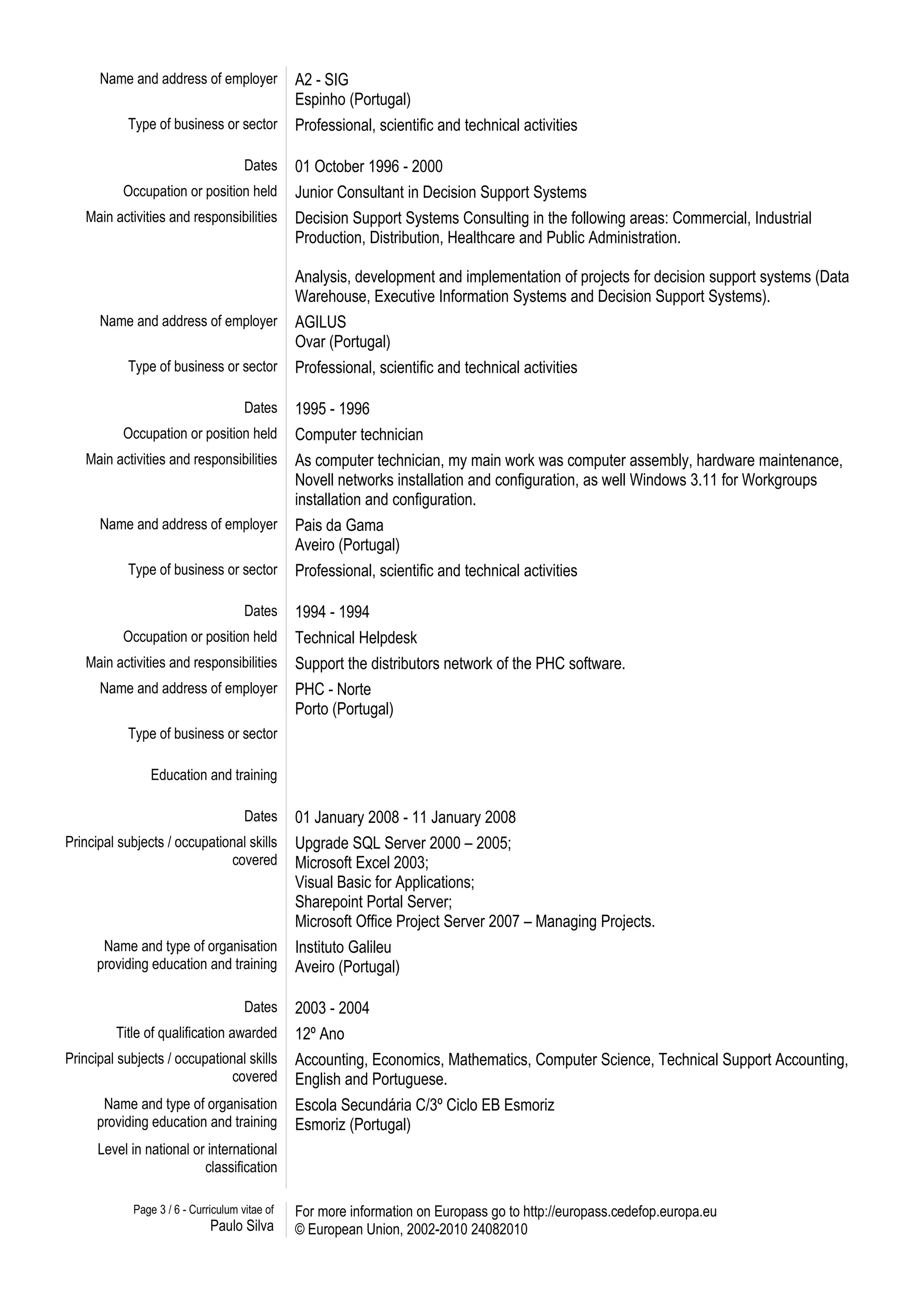 Europass-CV-150202_en | DOC | Computing | Technology & Computing