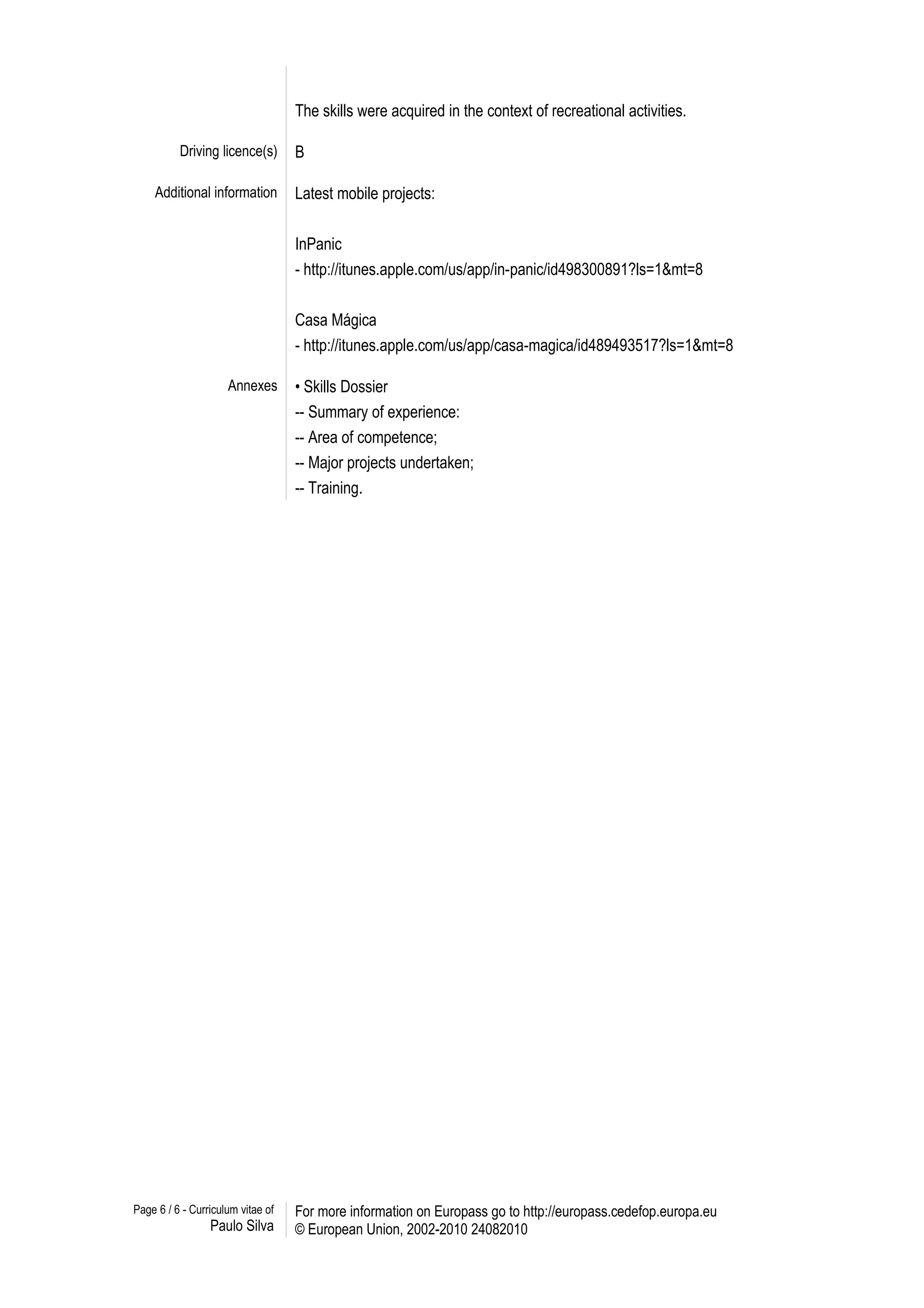 Europass-CV-150202_en | DOC | Computing | Technology & Computing