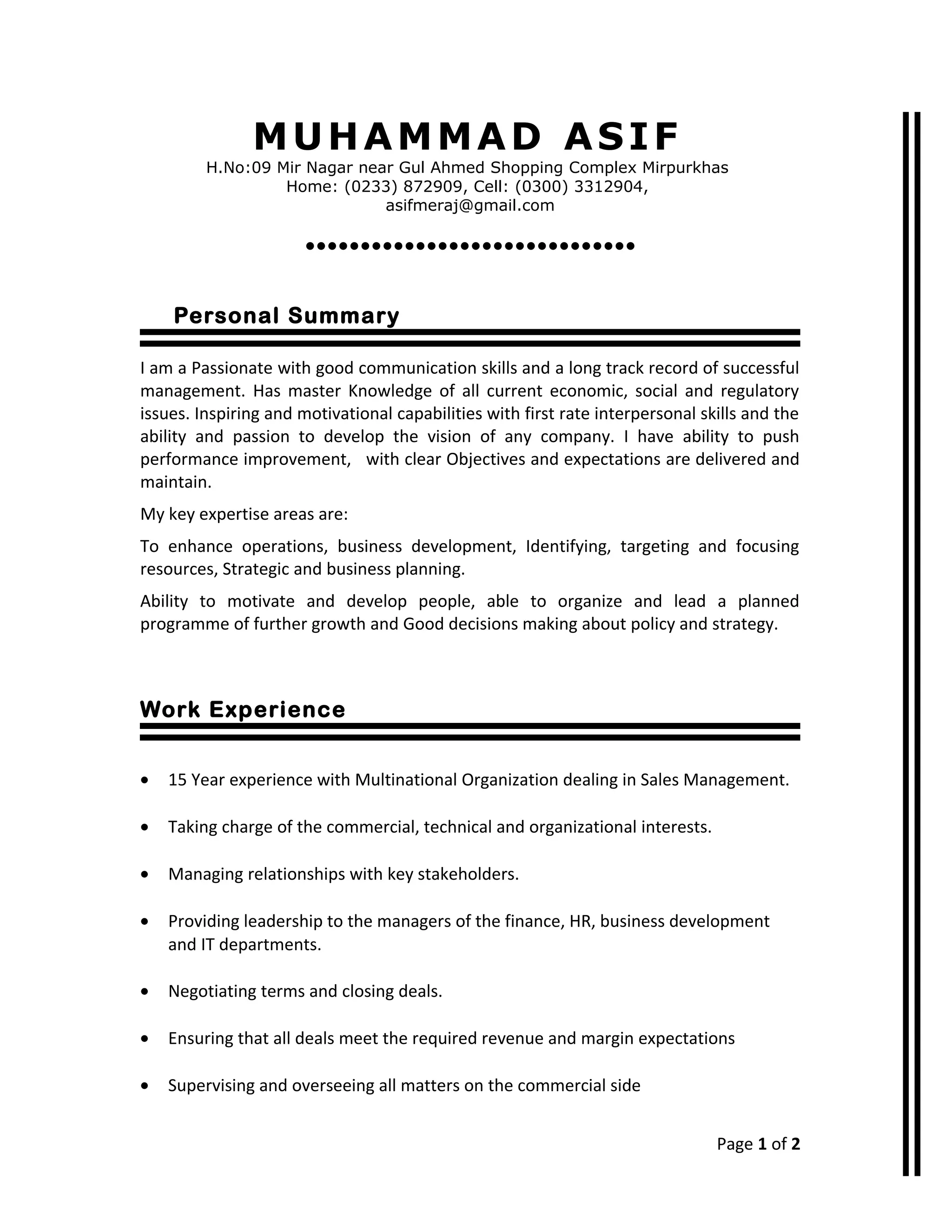 Asif Rajput CV | DOC