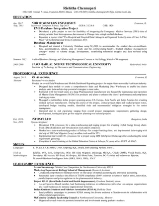 Chennupati, Rishitha Resume | PDF