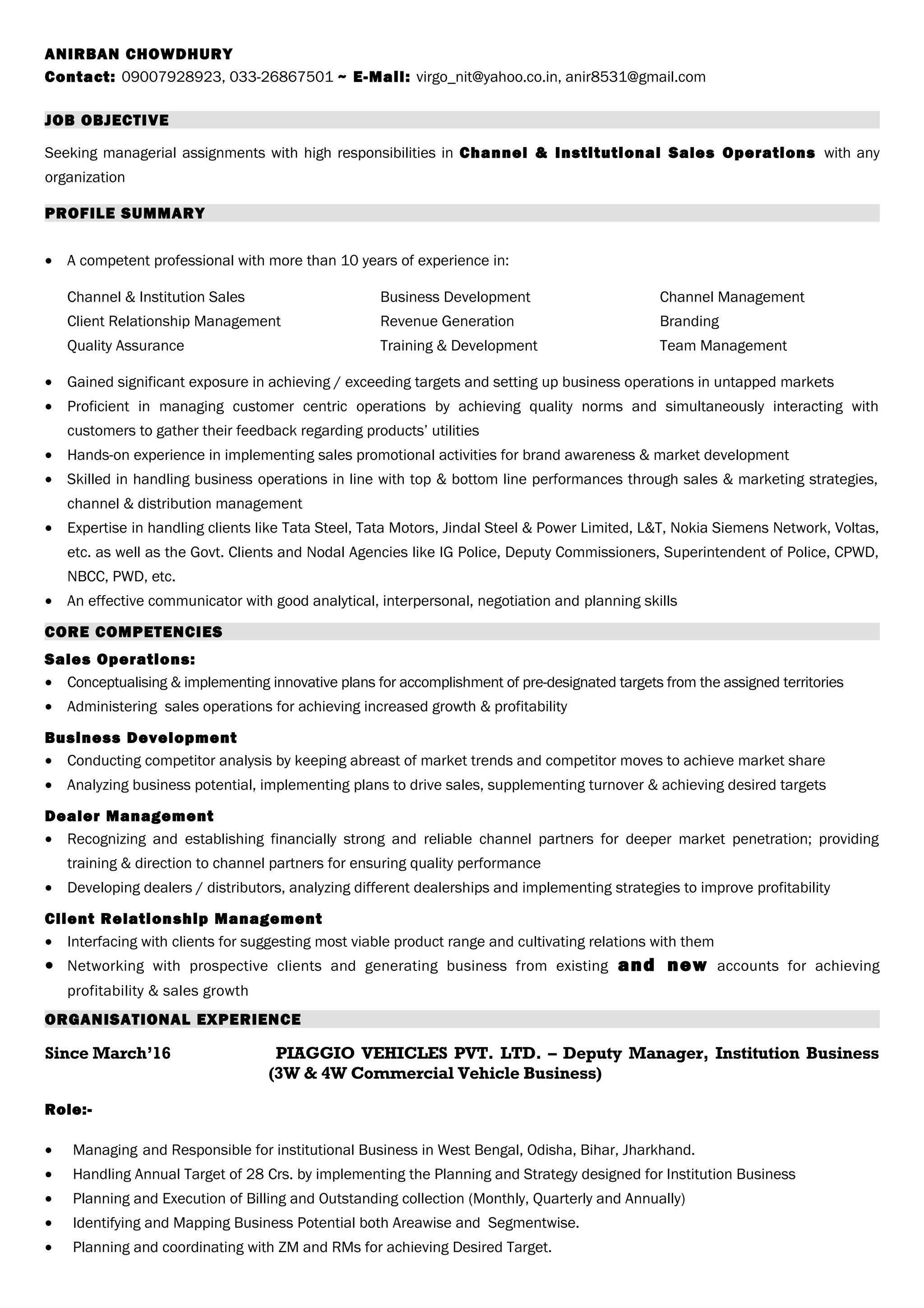FINAL RESUME AS ON 010816 | DOC