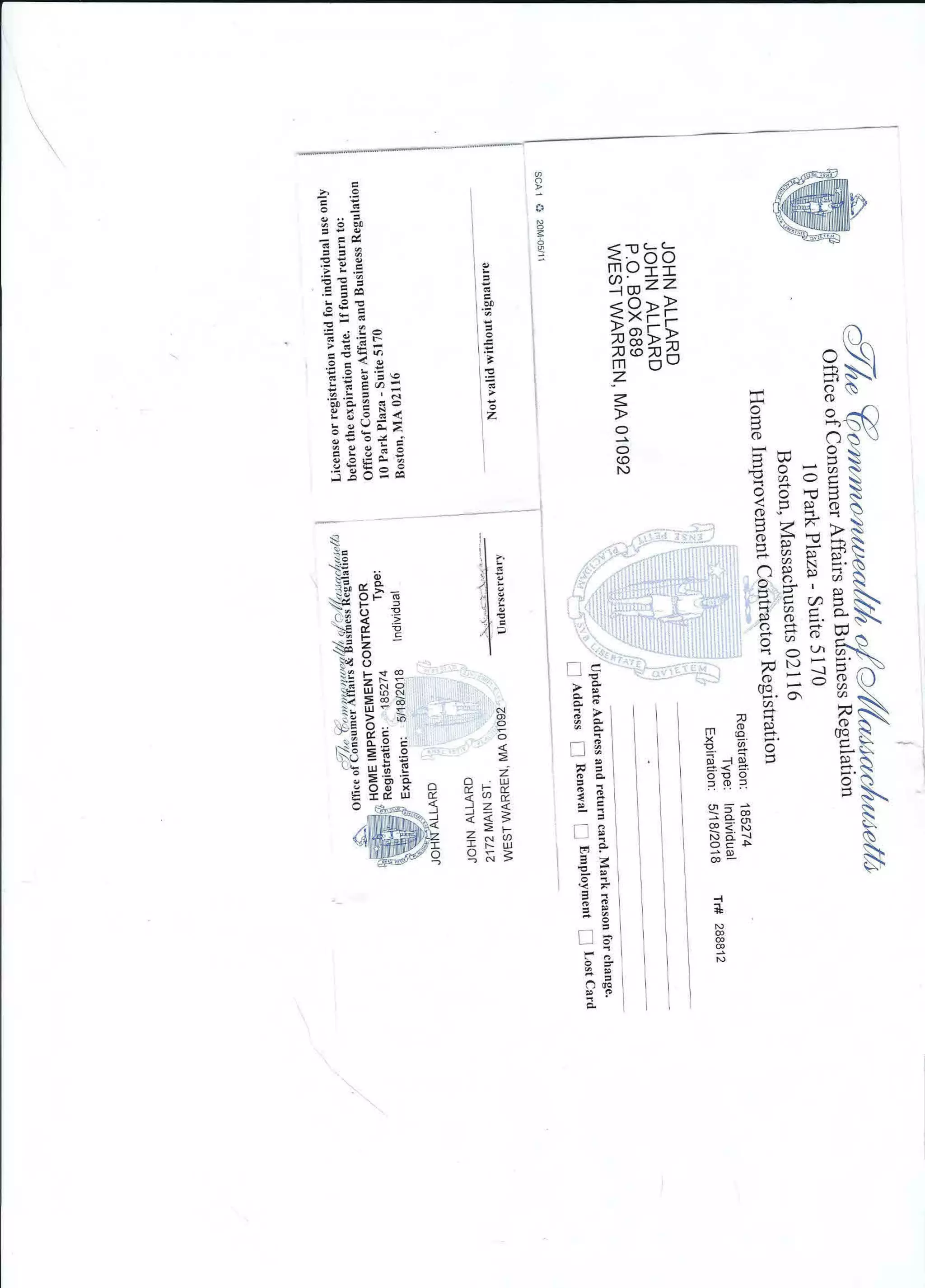 HOME IMPROVEMENT CONTRACTOR CARD | PDF