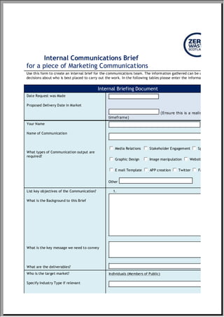 Internal Communications Brief Form 2_HWU | PDF