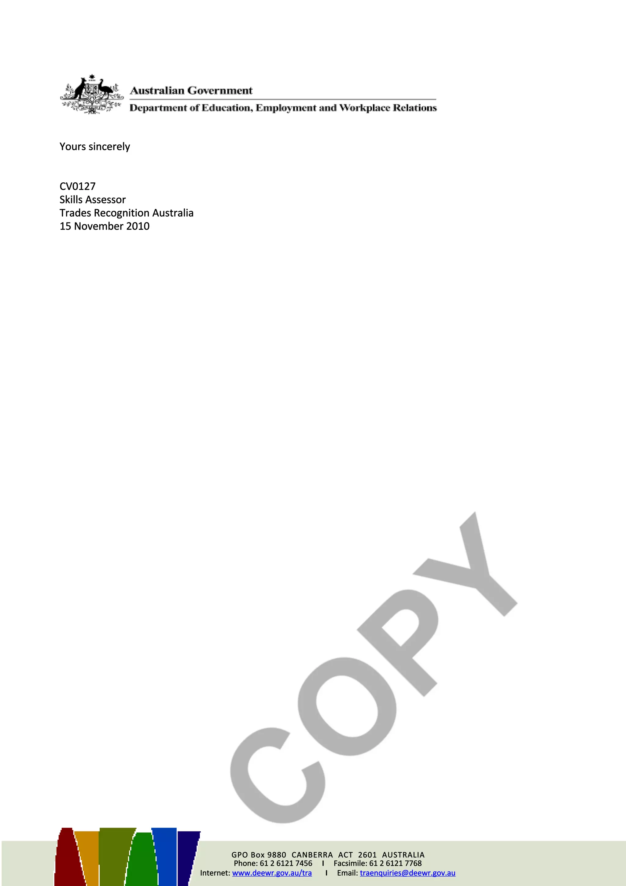 TRA outcome letter | PDF