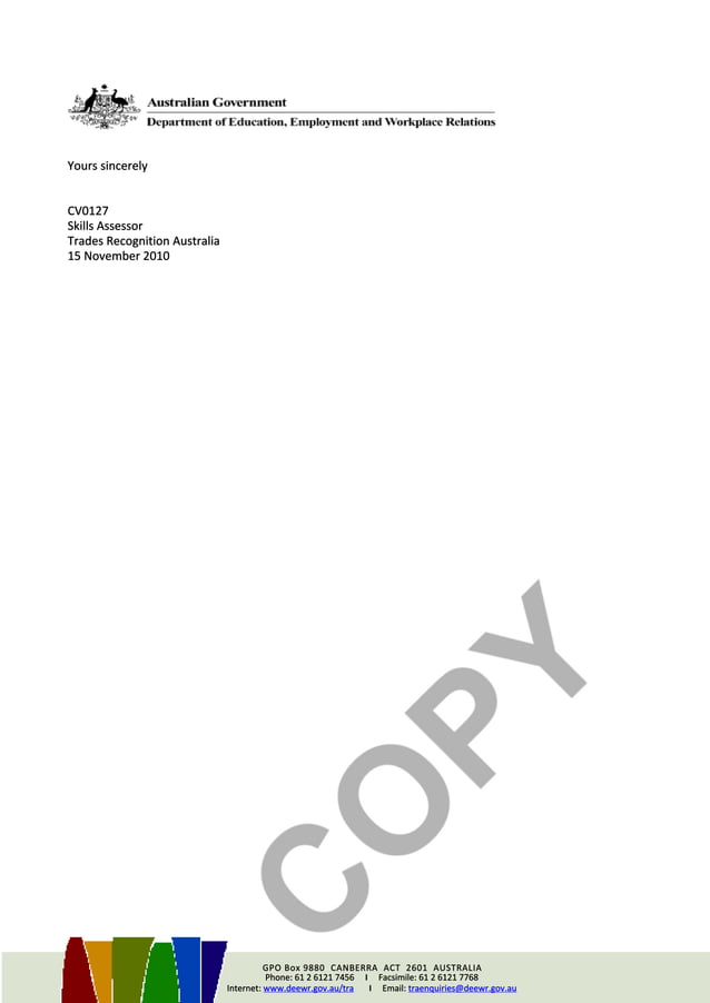 TRA outcome letter | PDF