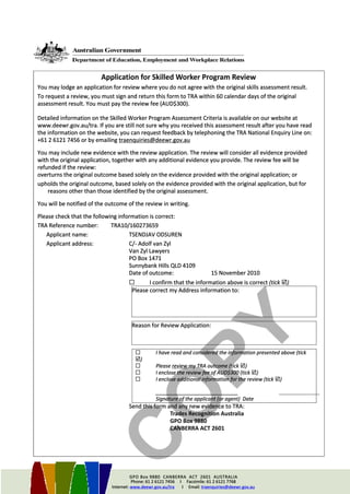 TRA outcome letter | PDF
