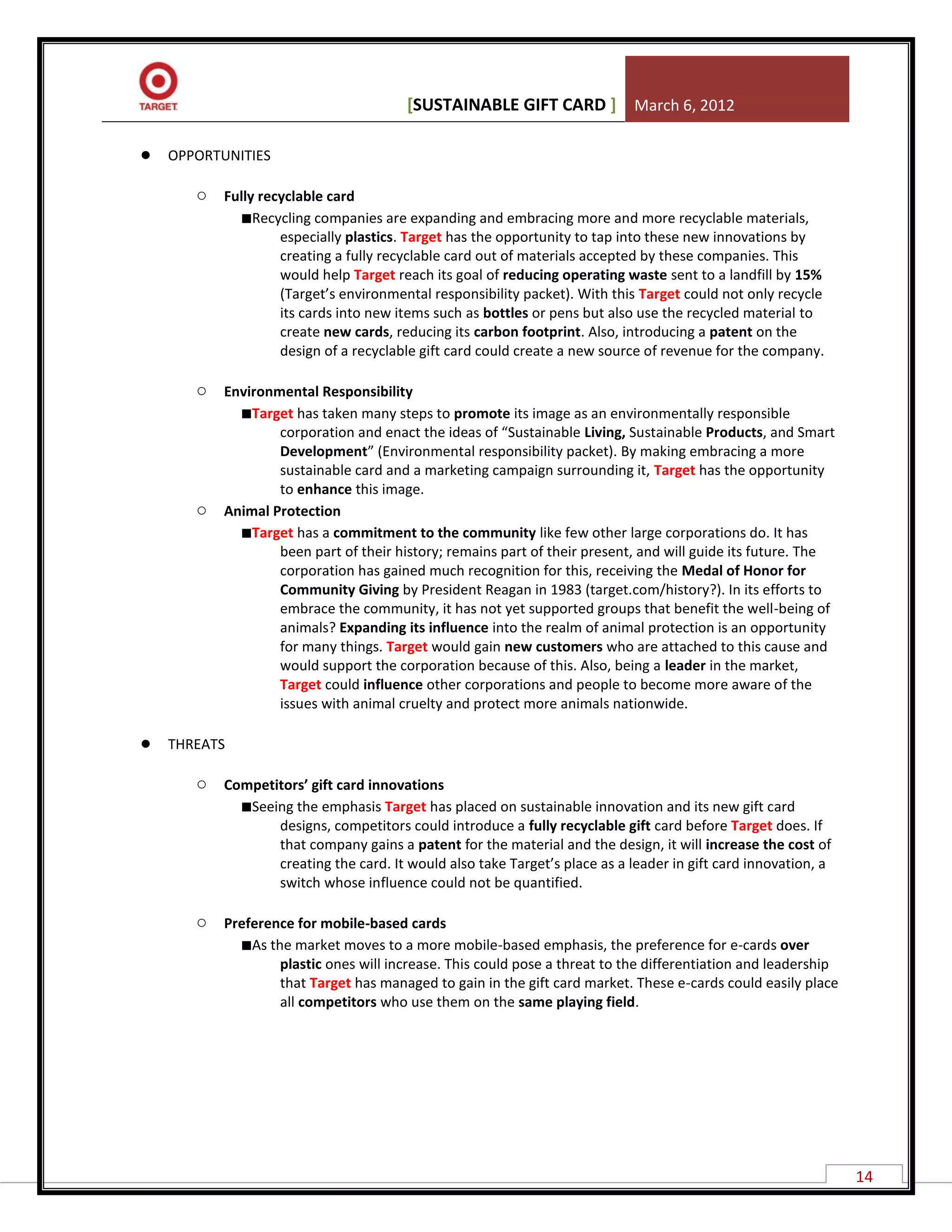 Target Communication Case Study - SWOT Analysis | PDF | Pet Supplies | Pets