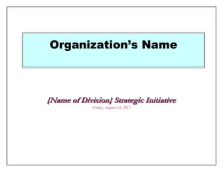 Strategic Initiative Project Plan Example | PDF
