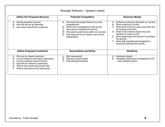 Strategic Initiative Project Plan Example | PDF
