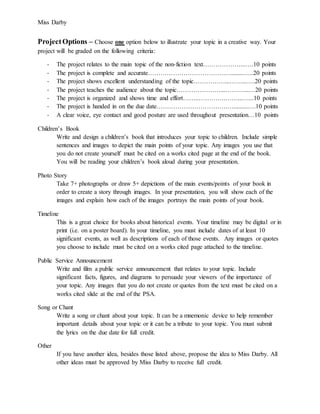 Independent reading project | PDF