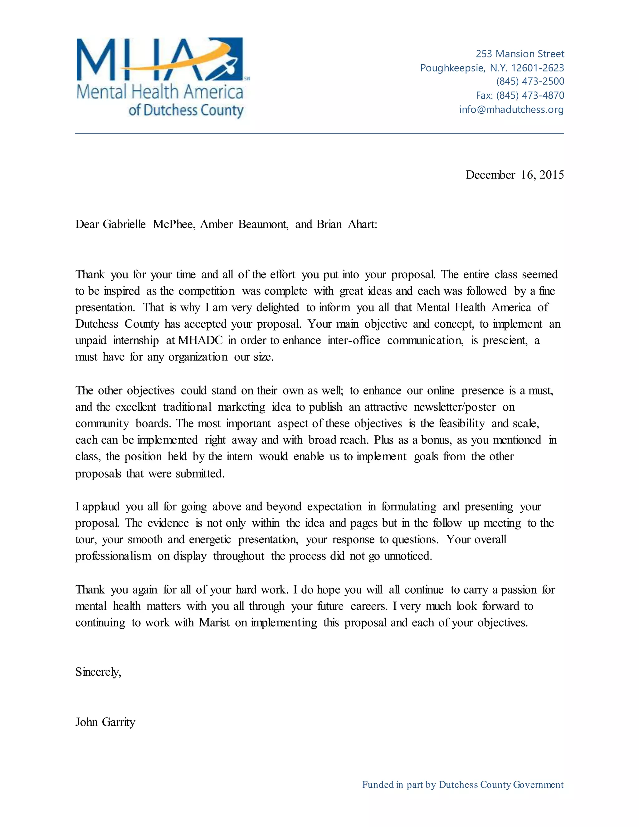 Letter from John Garrity - MHADC | DOCX