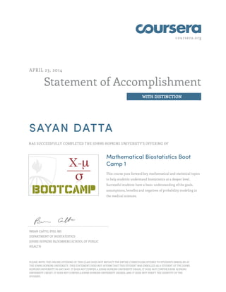 Coursera biostats 2014 | PDF