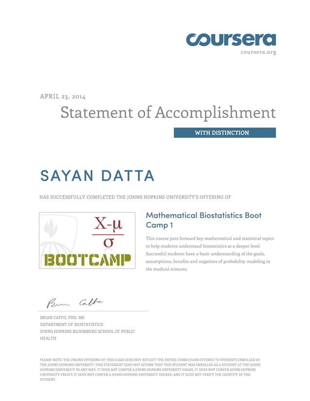 Coursera biostats 2014 | PDF