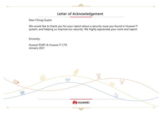 Huawei - Letter Of Acknowledgement | PPT