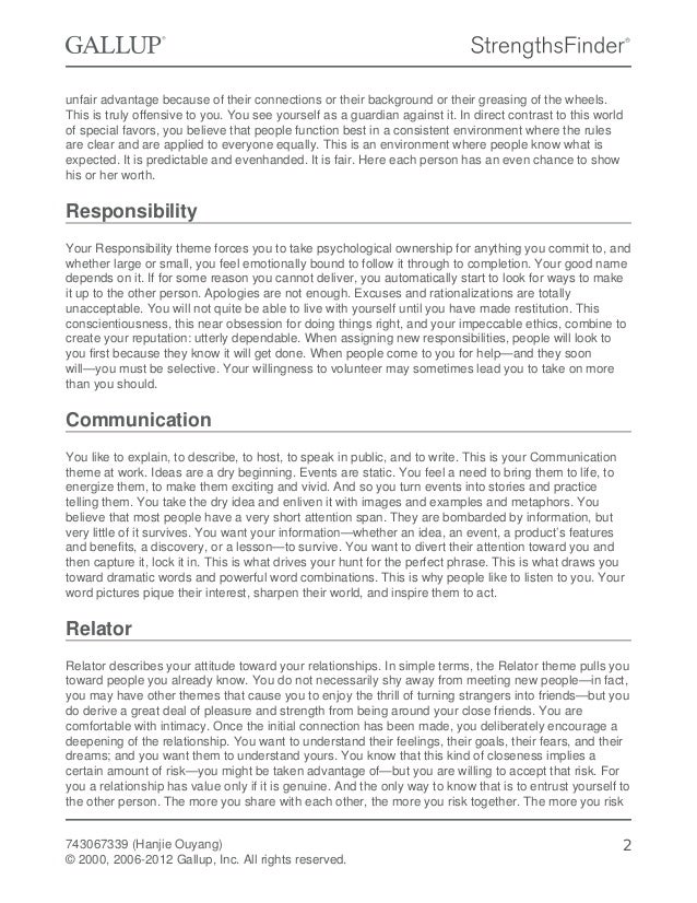 Signature Themes Report