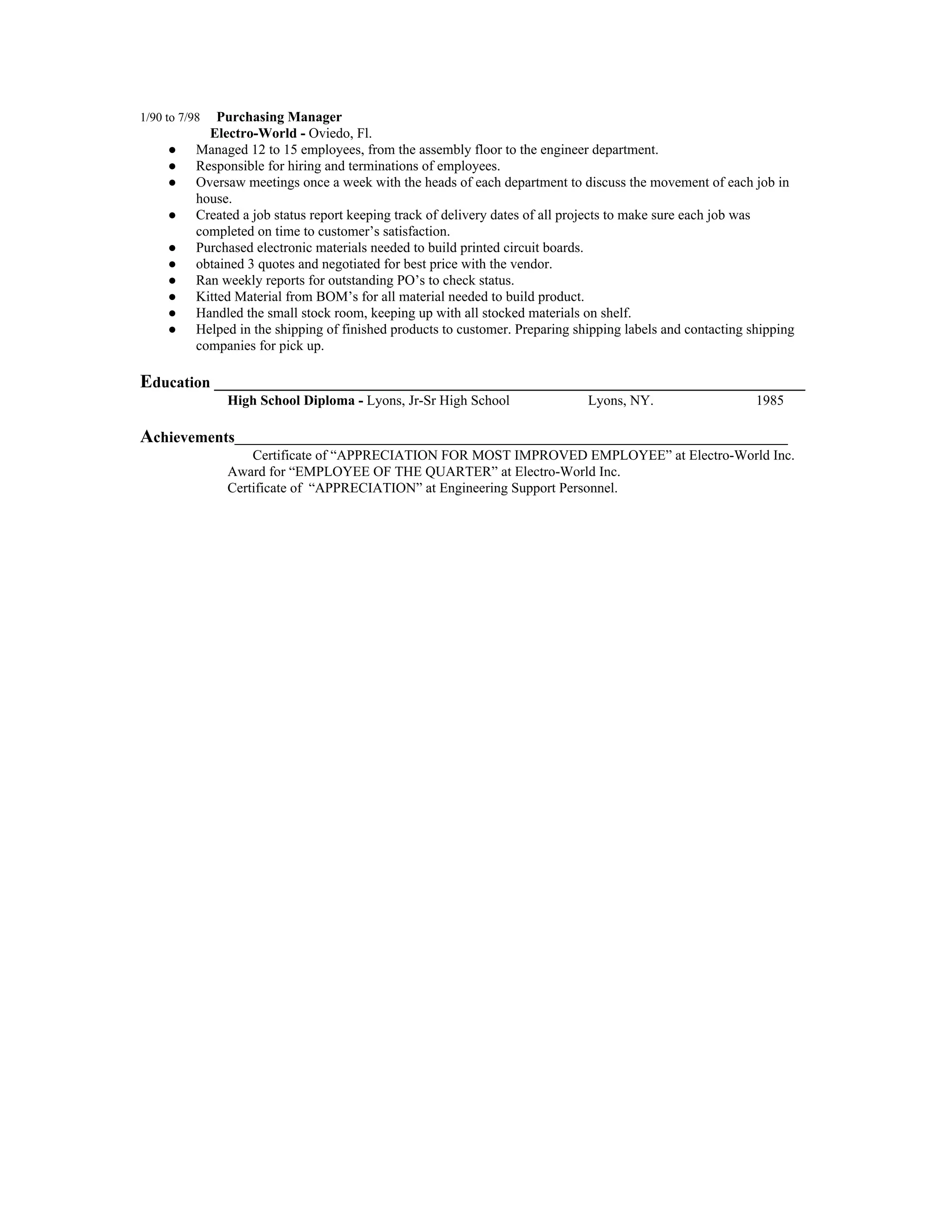 PB Resume 103015 | PDF
