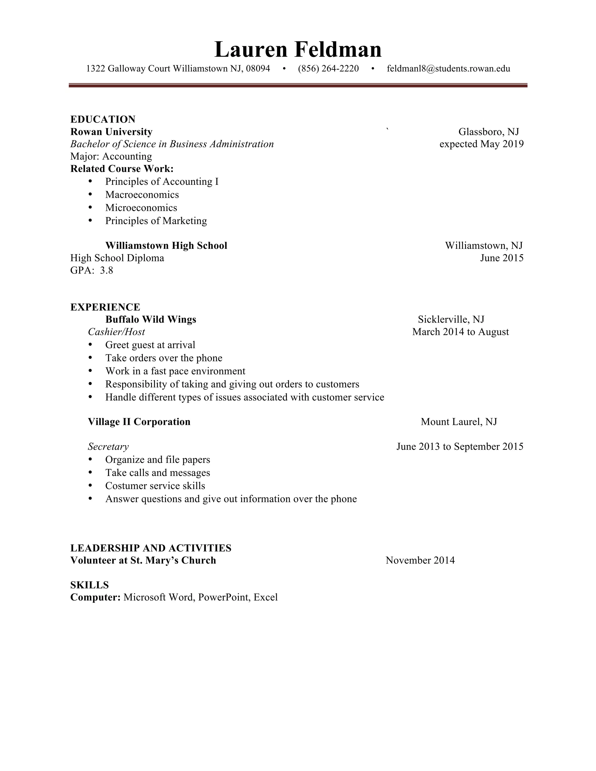 Resume Lauren Feldman | PDF