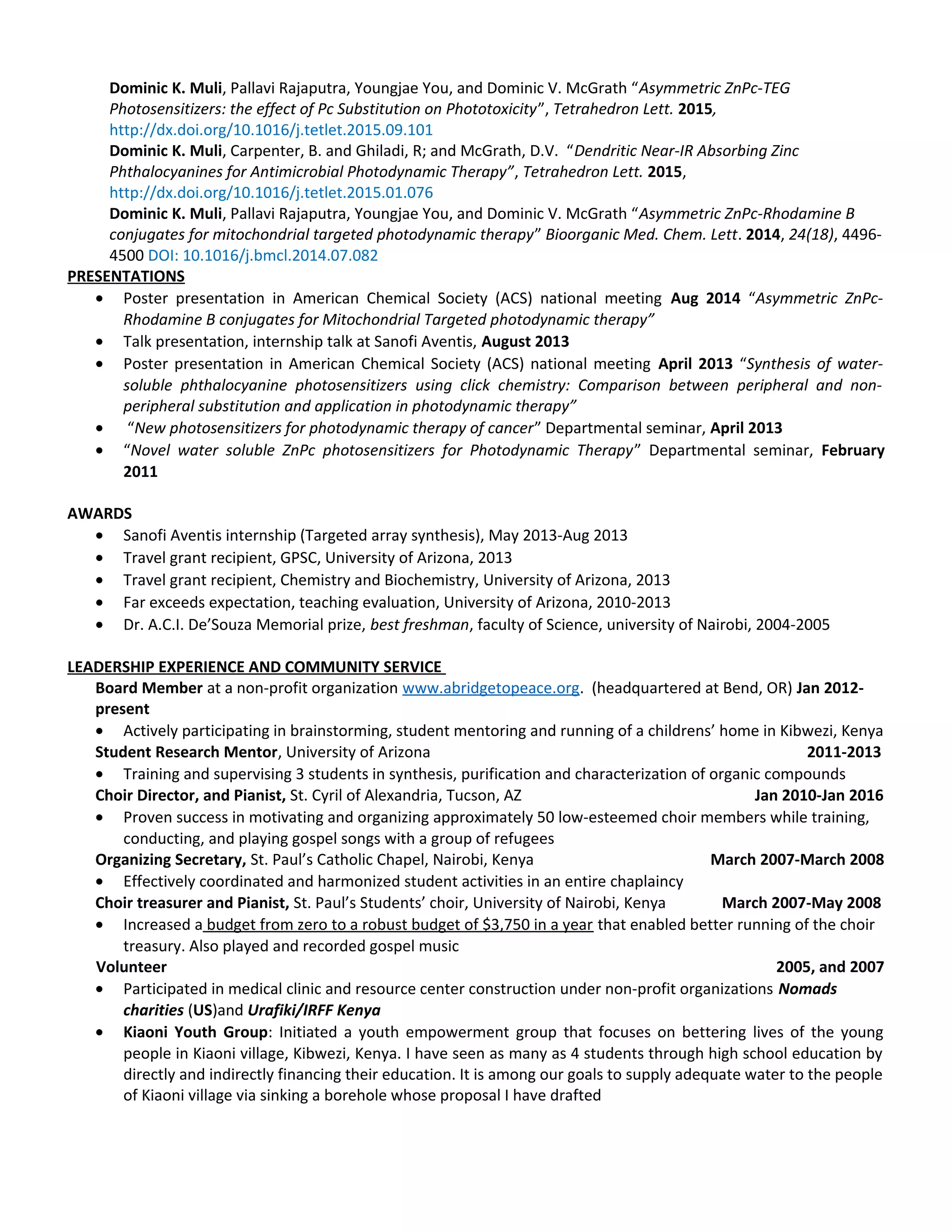 Dominic Muli Resume | DOC