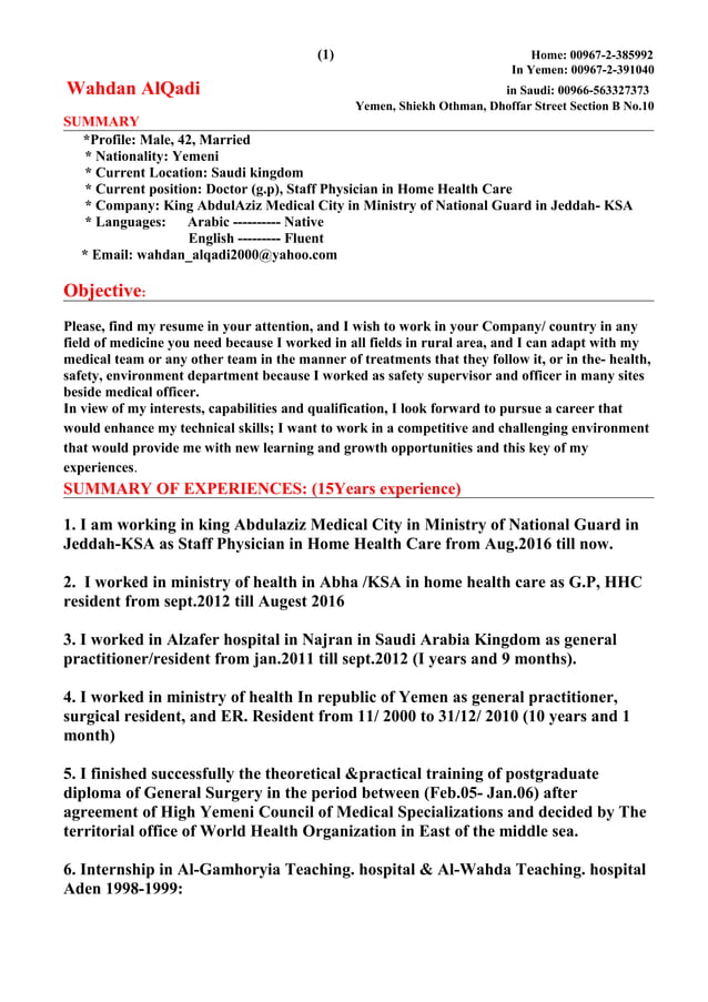 Dr.W.AlQadi up date cv | DOC | Infectious Diseases | Diseases and ...
