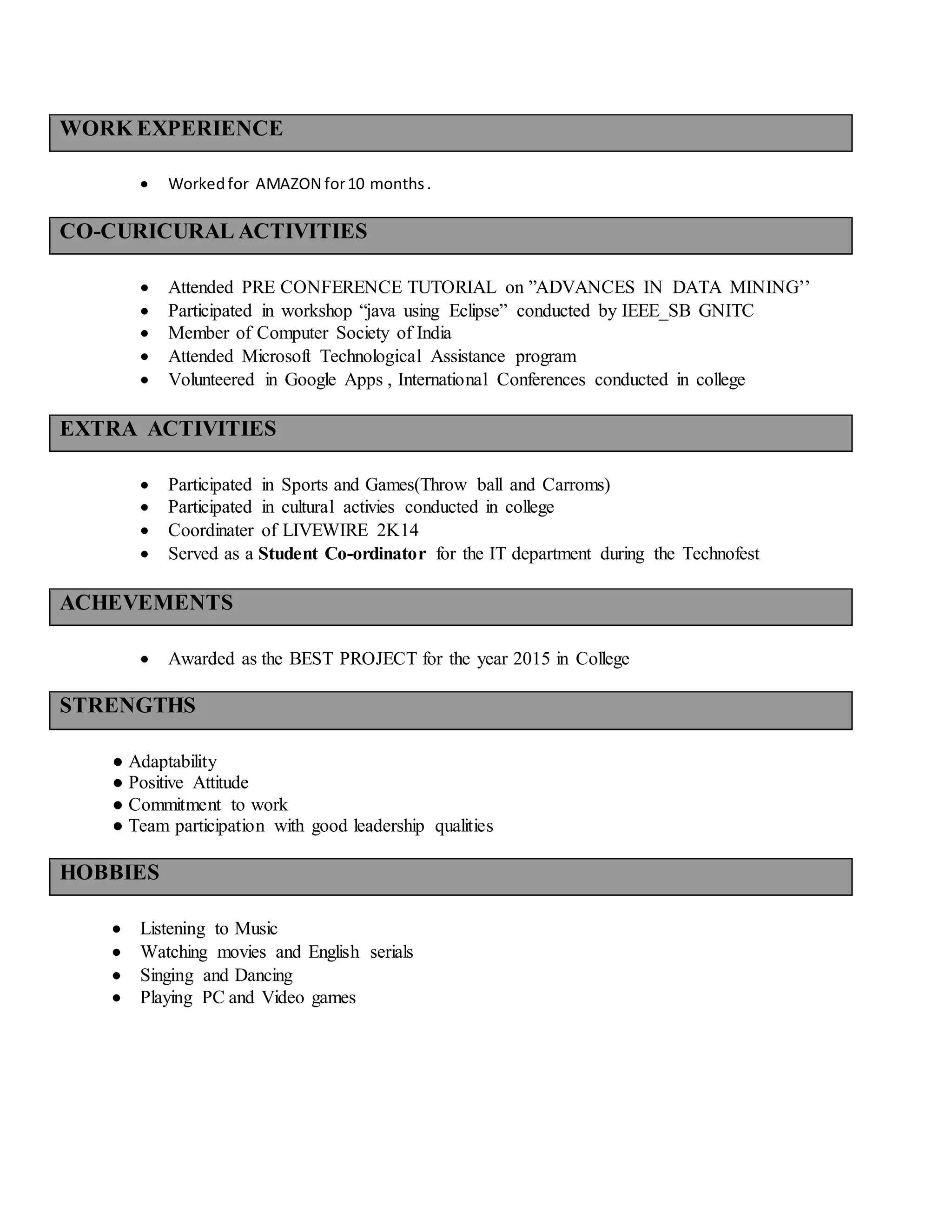 Resume with exp | DOCX