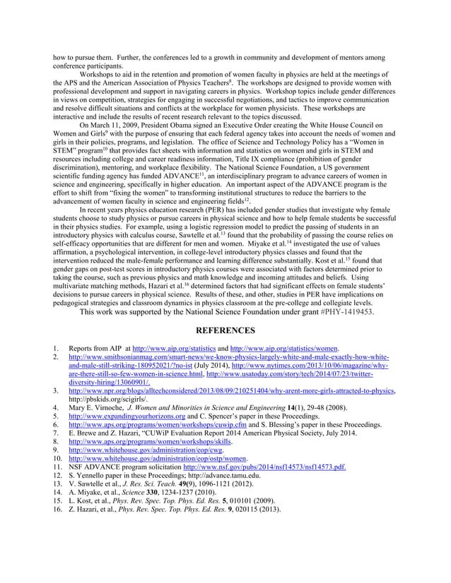 US-country paper-Women in physics-IUPAP-conference | PDF