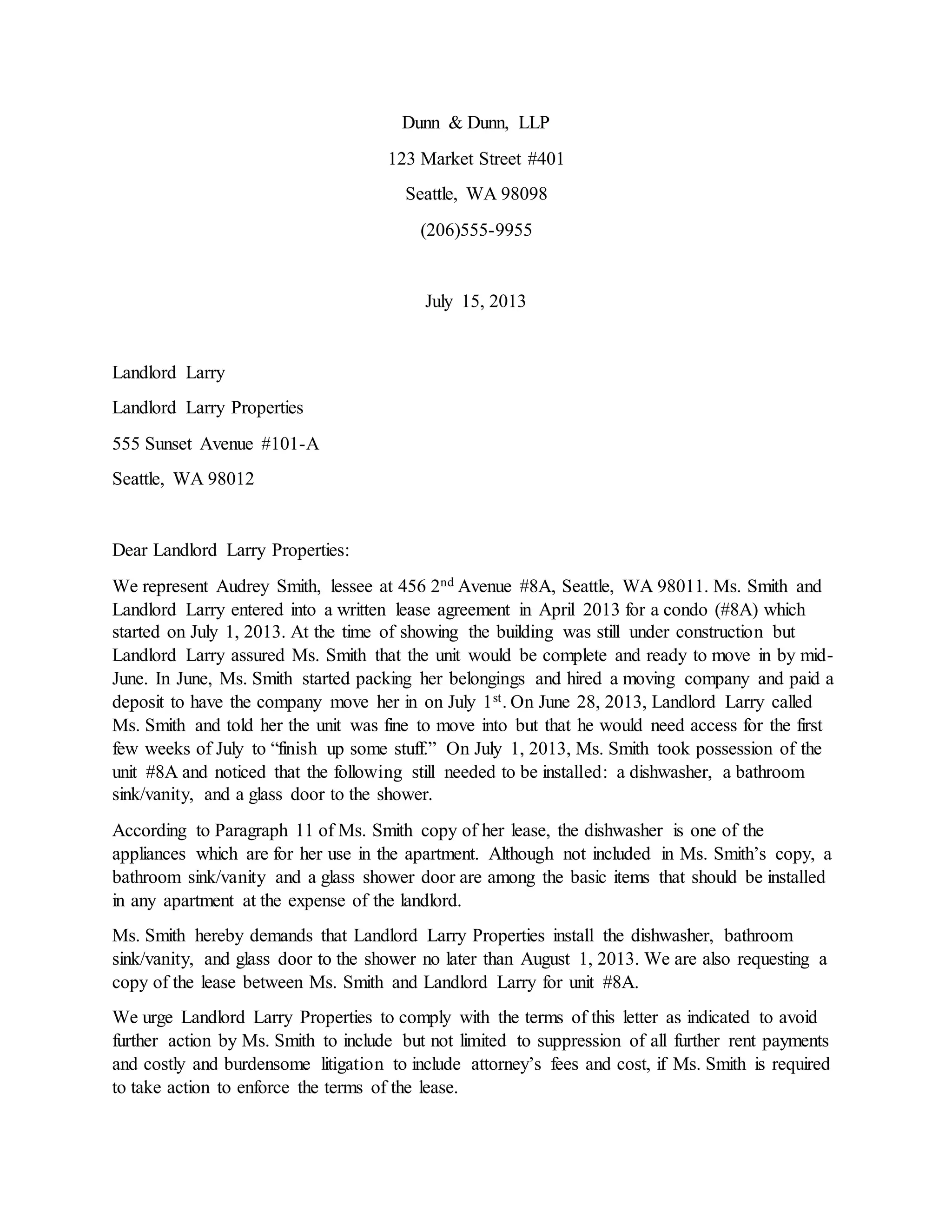demand letter | DOCX