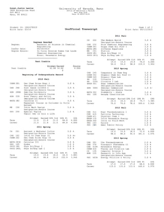 Justin Donat Undergraduate Transcripts | PDF