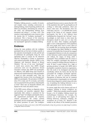 The problem with “workplace psychopaths” | PDF