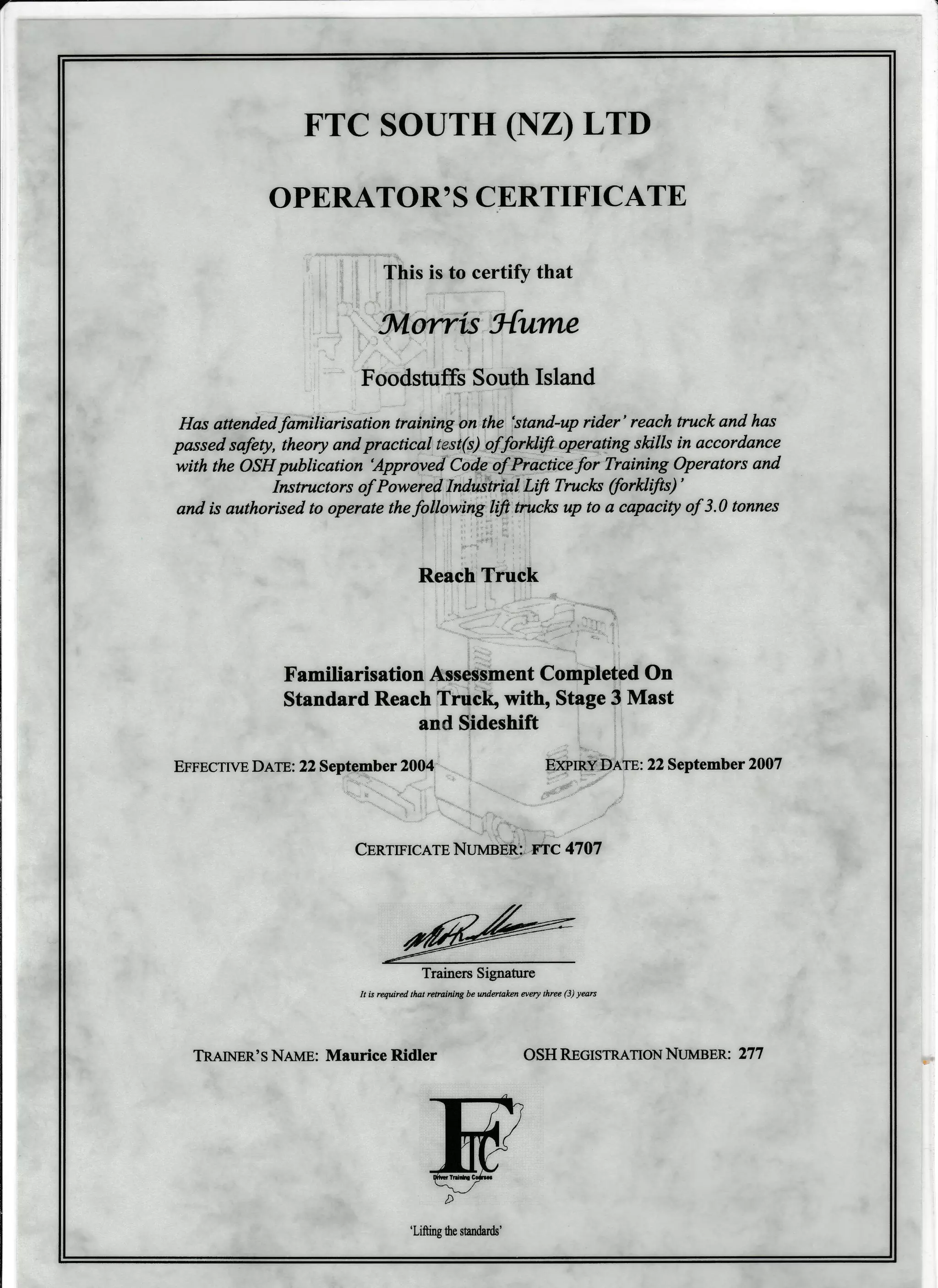 FTC South Reach Truck Operators Certificate 22 September 2004 | PDF