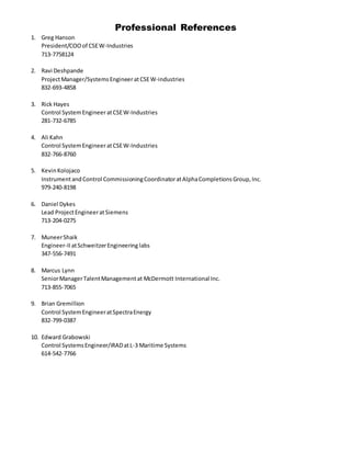 Professional References | PDF