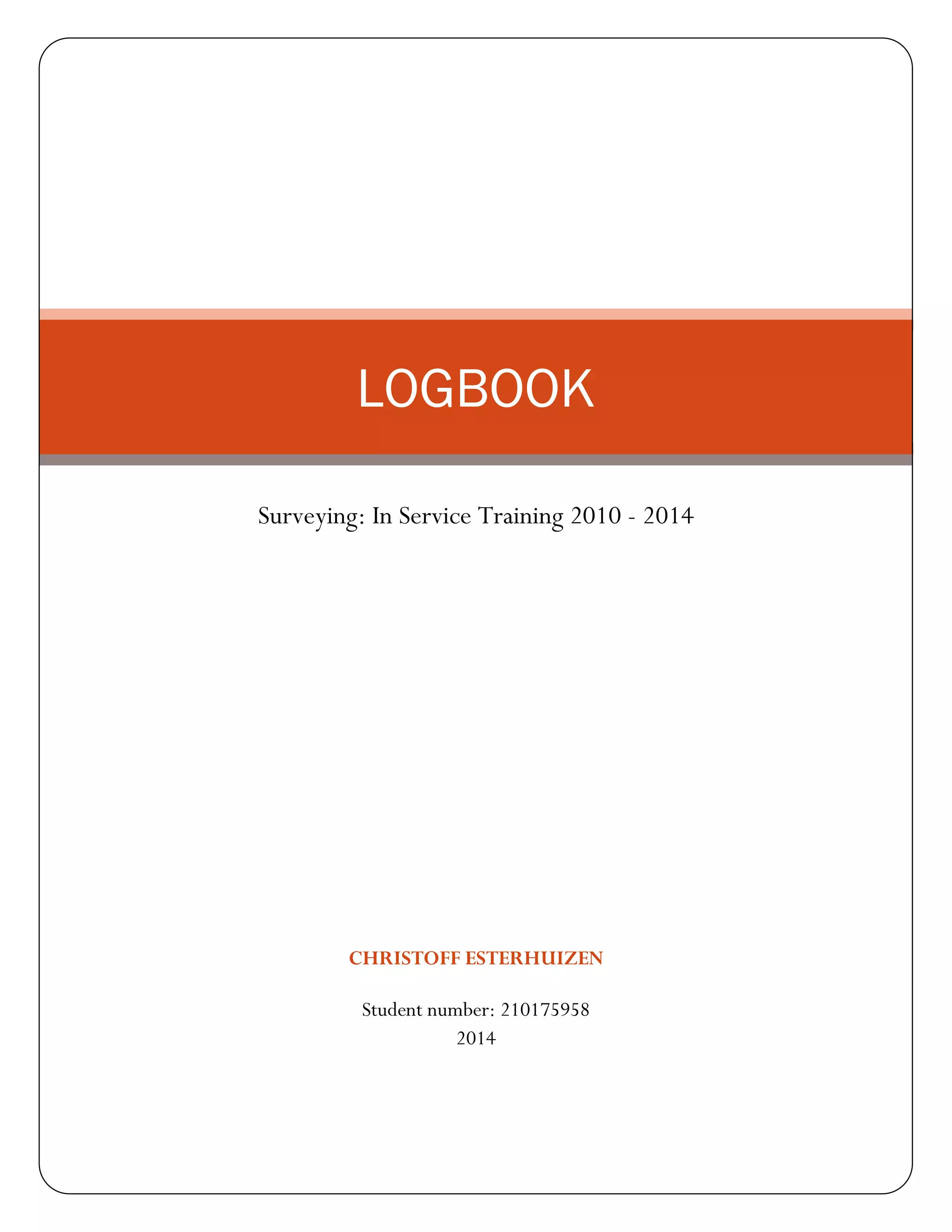 Logbook C. Esterhuizen | PDF