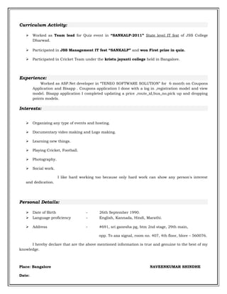 Naveen_MCA_Fresher_Resume | DOC