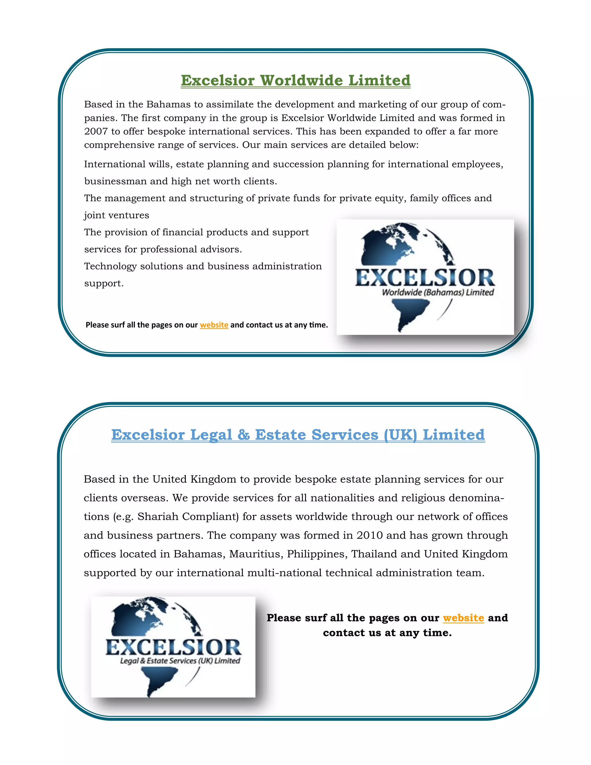 Brochure - Excelsior Group pdf | PDF