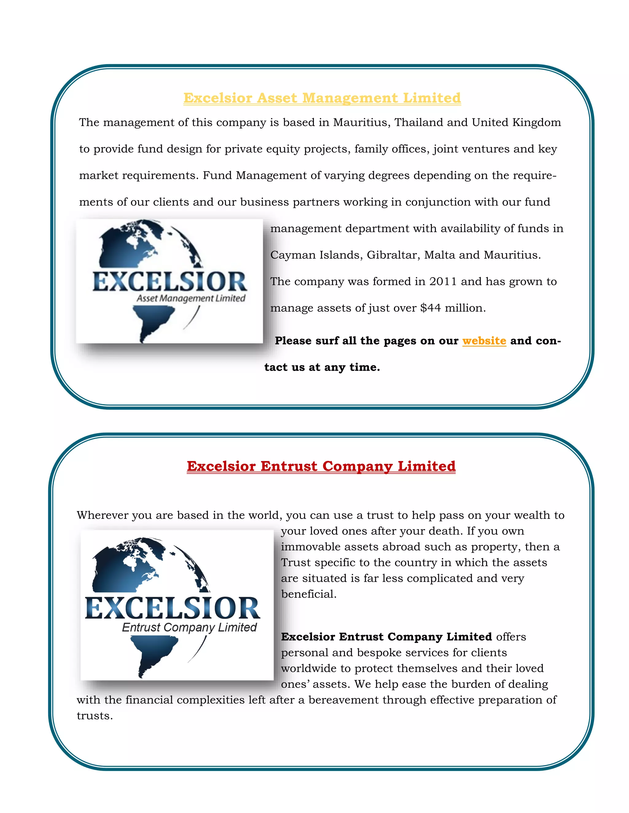 Brochure - Excelsior Group pdf | PDF