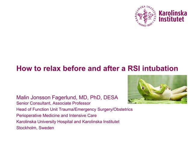 How to relax before and after an RSI intubation | PPTX