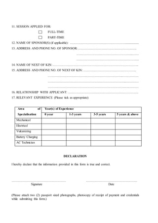 BIMI application form | DOCX