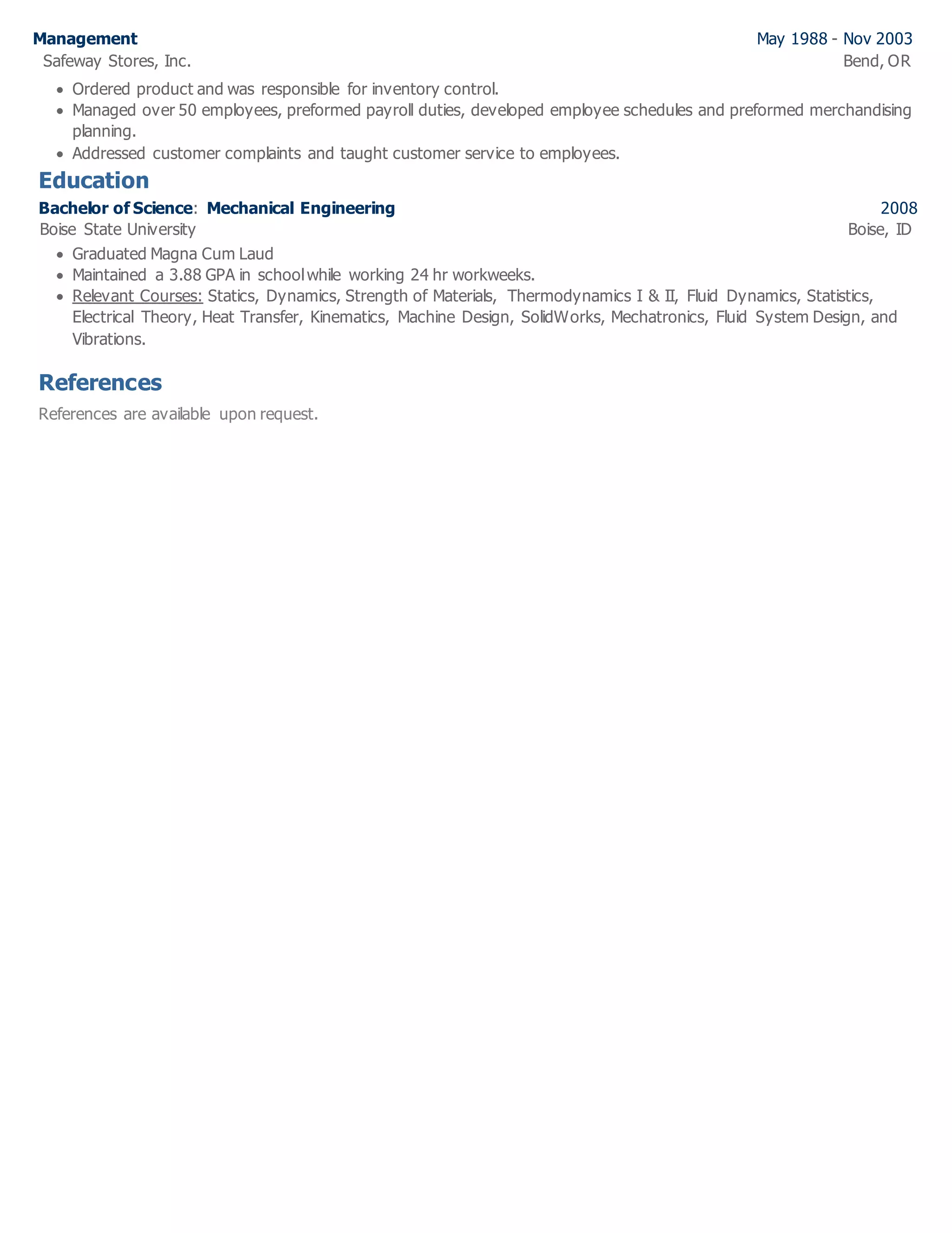 Ronald Bray Resume | DOCX