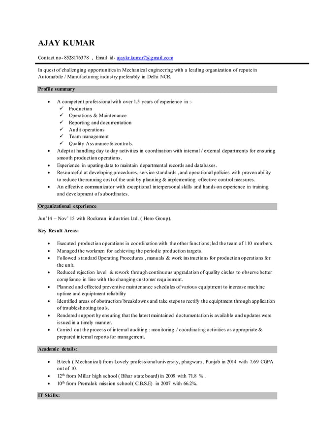 AJAY KUMAR new resume | DOCX