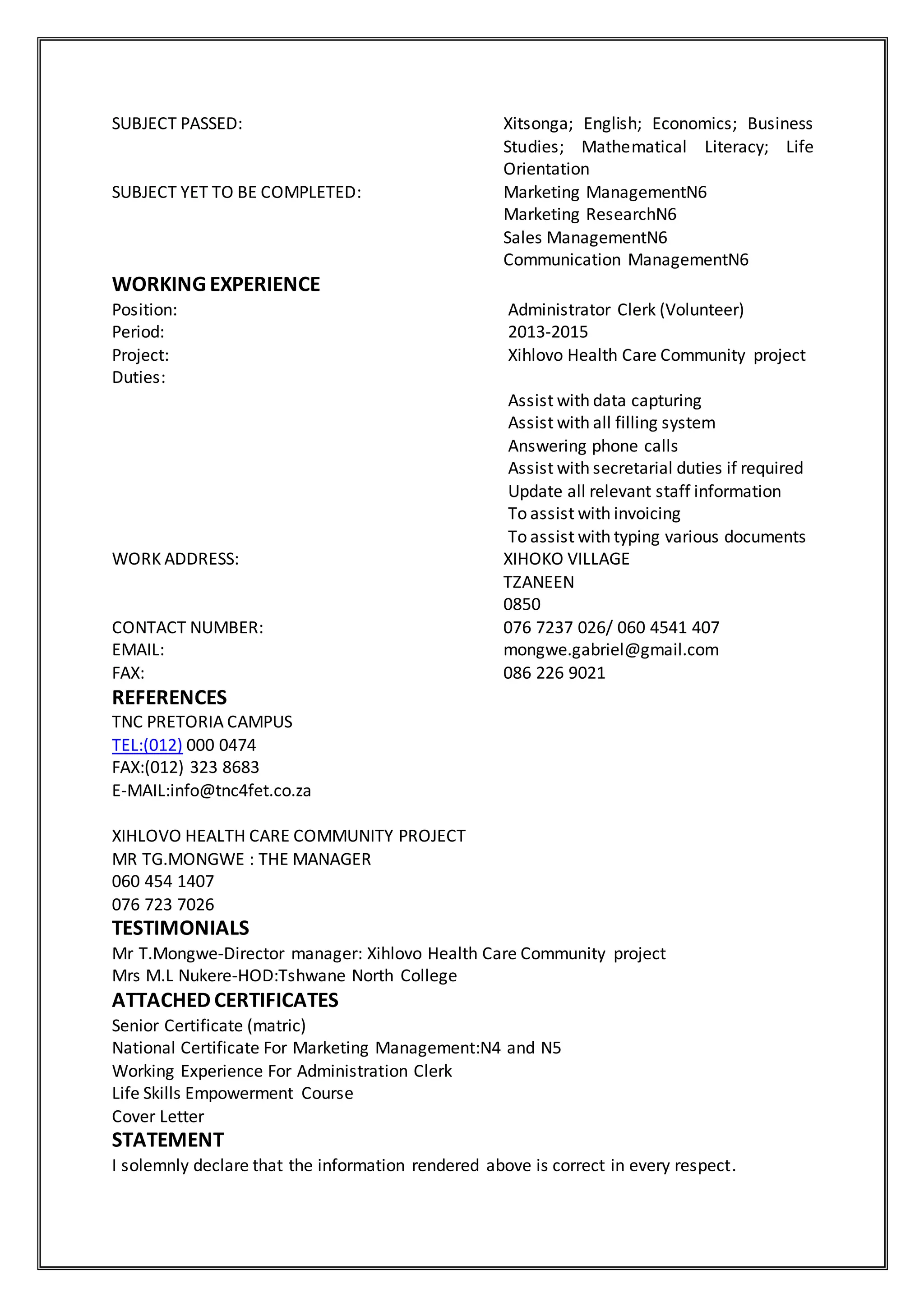 LONDON NORMAL CV (2) | DOCX | Education