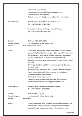 Ilaam Jamie - 2016 CV | DOC