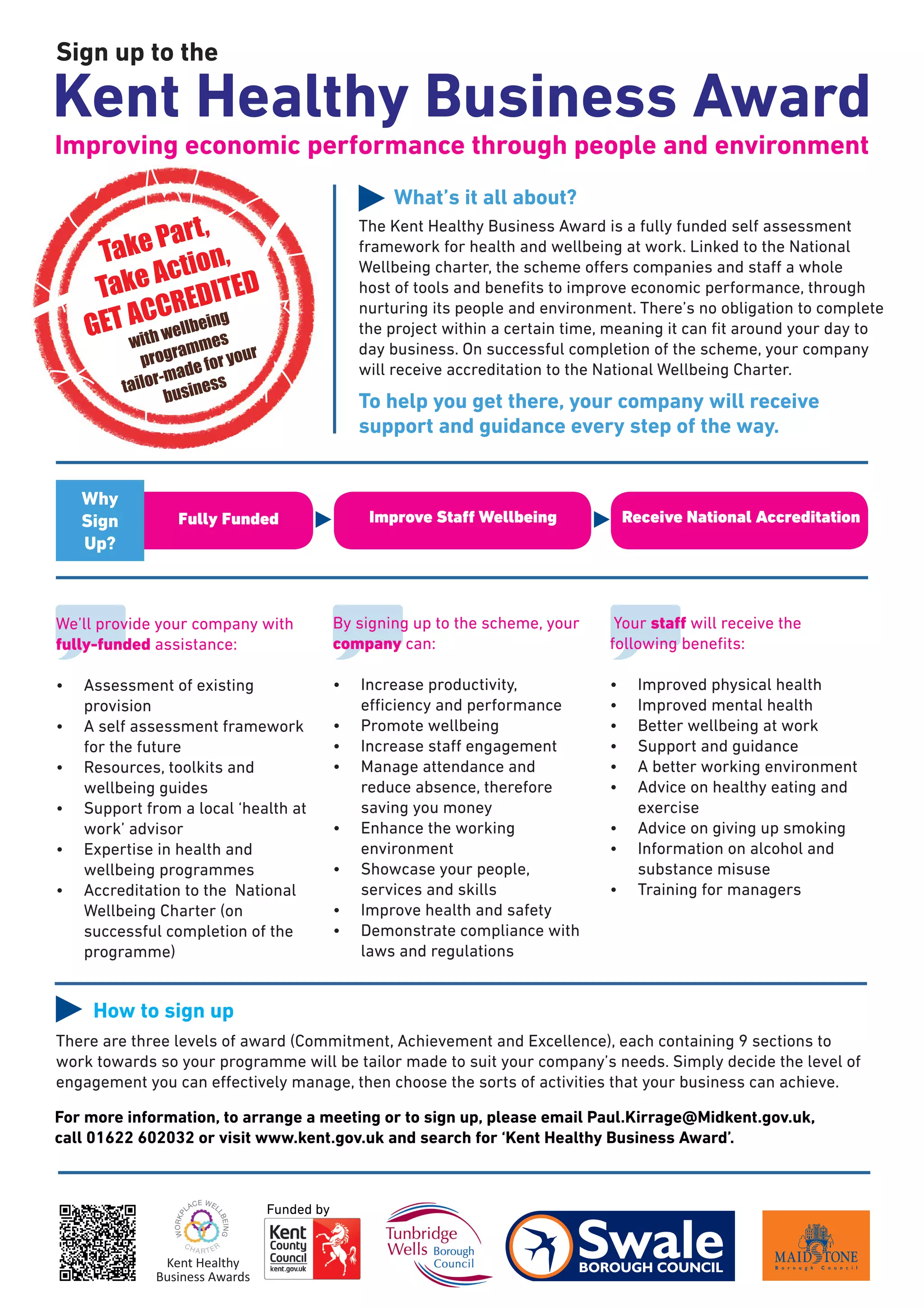MA238 Kent Healthy Business Award poster and factsheet single pages NO ...