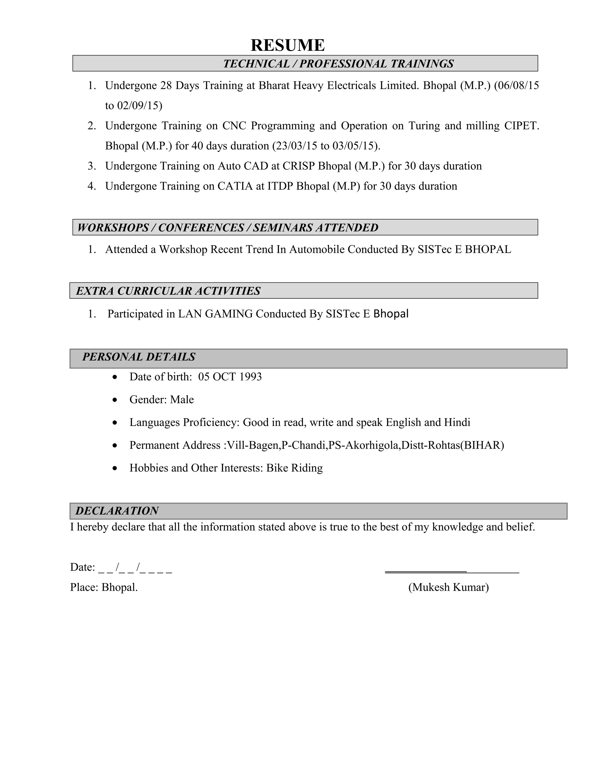 MUKESH KUMAR WITH PHOTO | PDF