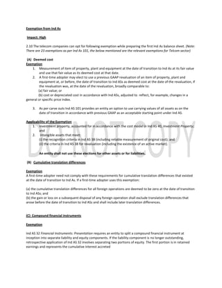 ASSESMENT OF THE IMPACT OF IND AS on Telcos | PDF