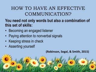 Effective communication skills ft. Listening Skills | PPTX