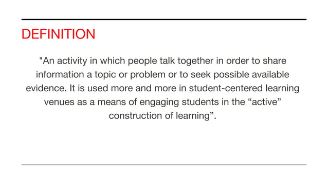 DISCUSSION BASED LEARNING | PPTX | Educational Assessment | Education