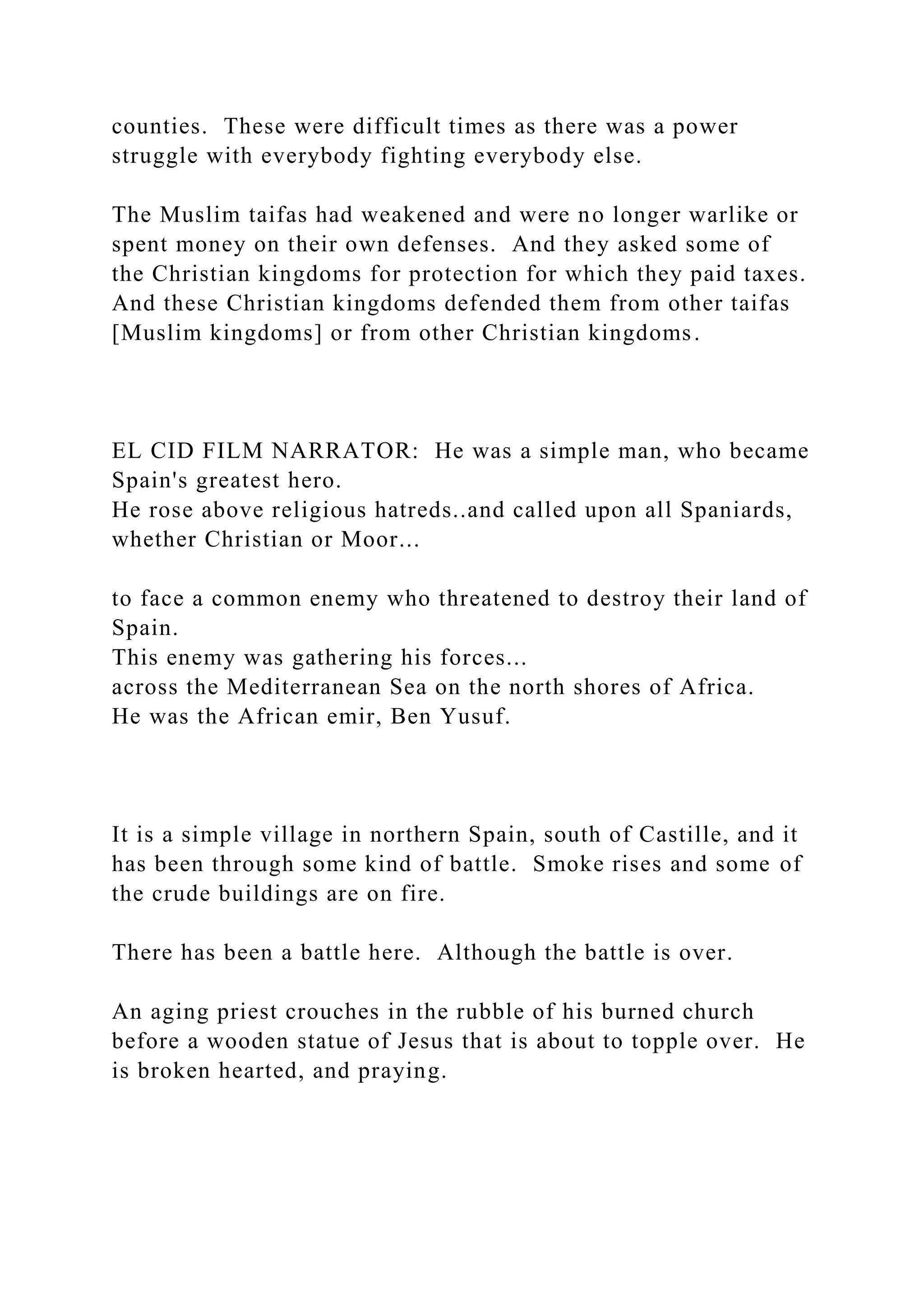 2El Cid, The Legend, from a Spanish poem, written in 12th ce.docx